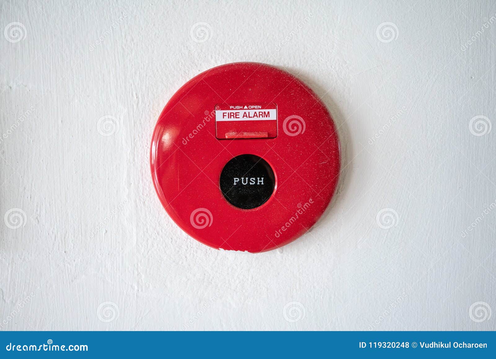 Push Switch Fire Alarm Isolated on White Stock Photo - Image of ...