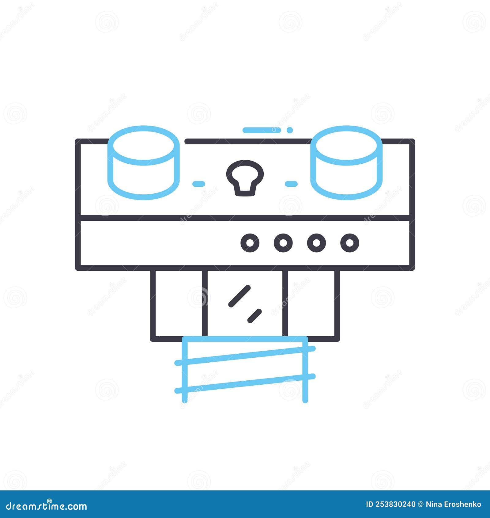 Push Switch Line Icon, Outline Symbol, Vector Illustration, Concept ...