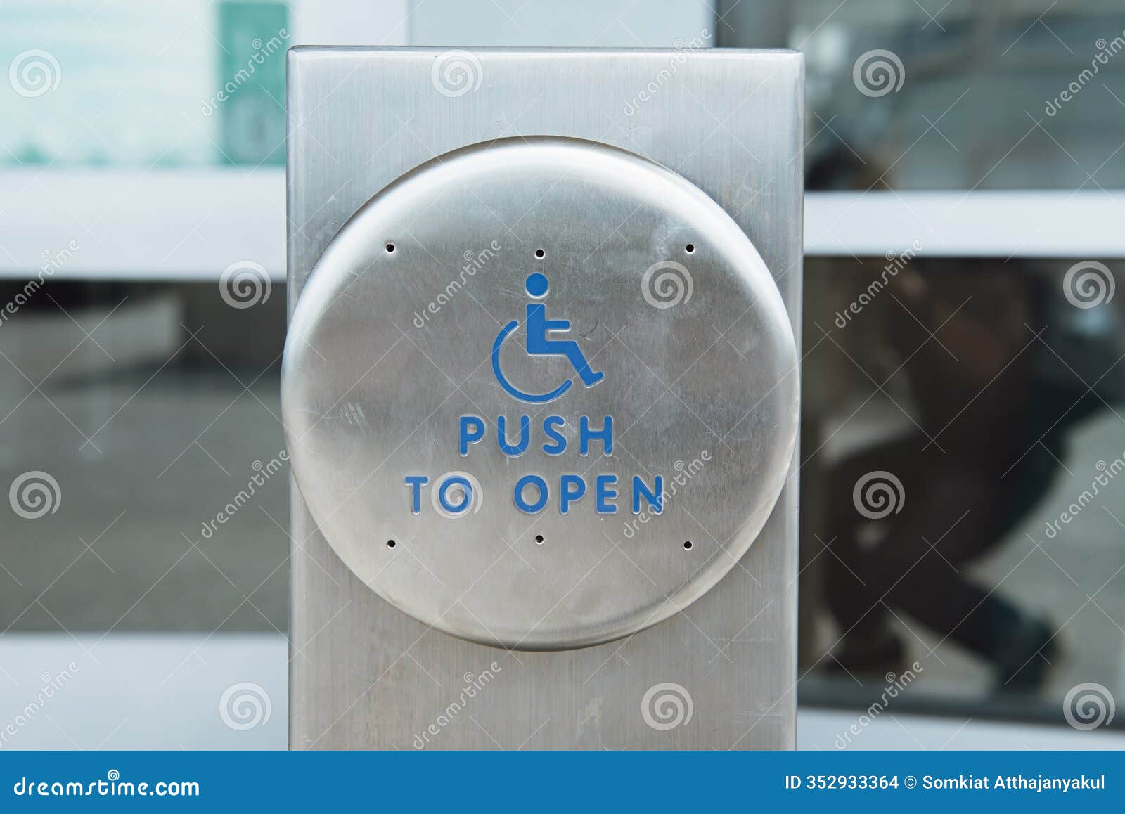 Push To Open Button for People. Stock Photo - Image of sign, safety ...