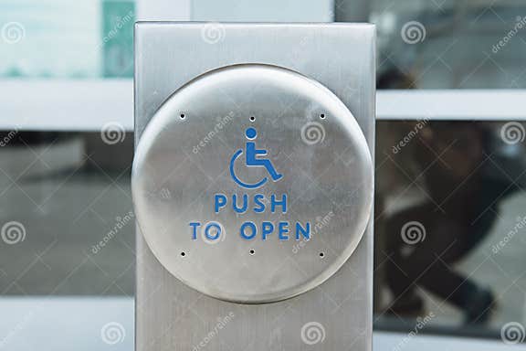 Push To Open Button for People. Stock Photo - Image of sign, safety ...