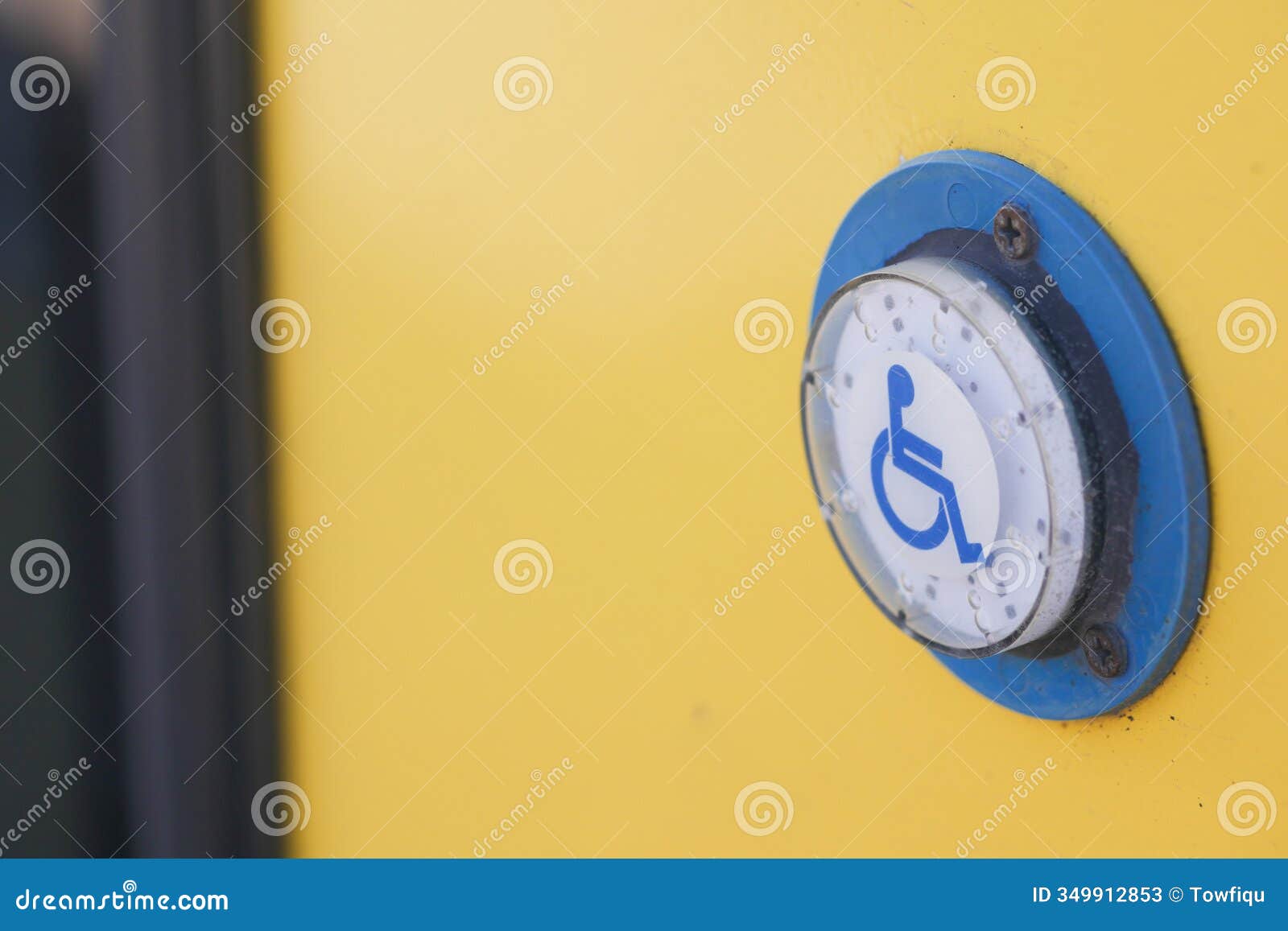 Push To Open Disabled Button Ion a Bus Stock Image - Image of ...