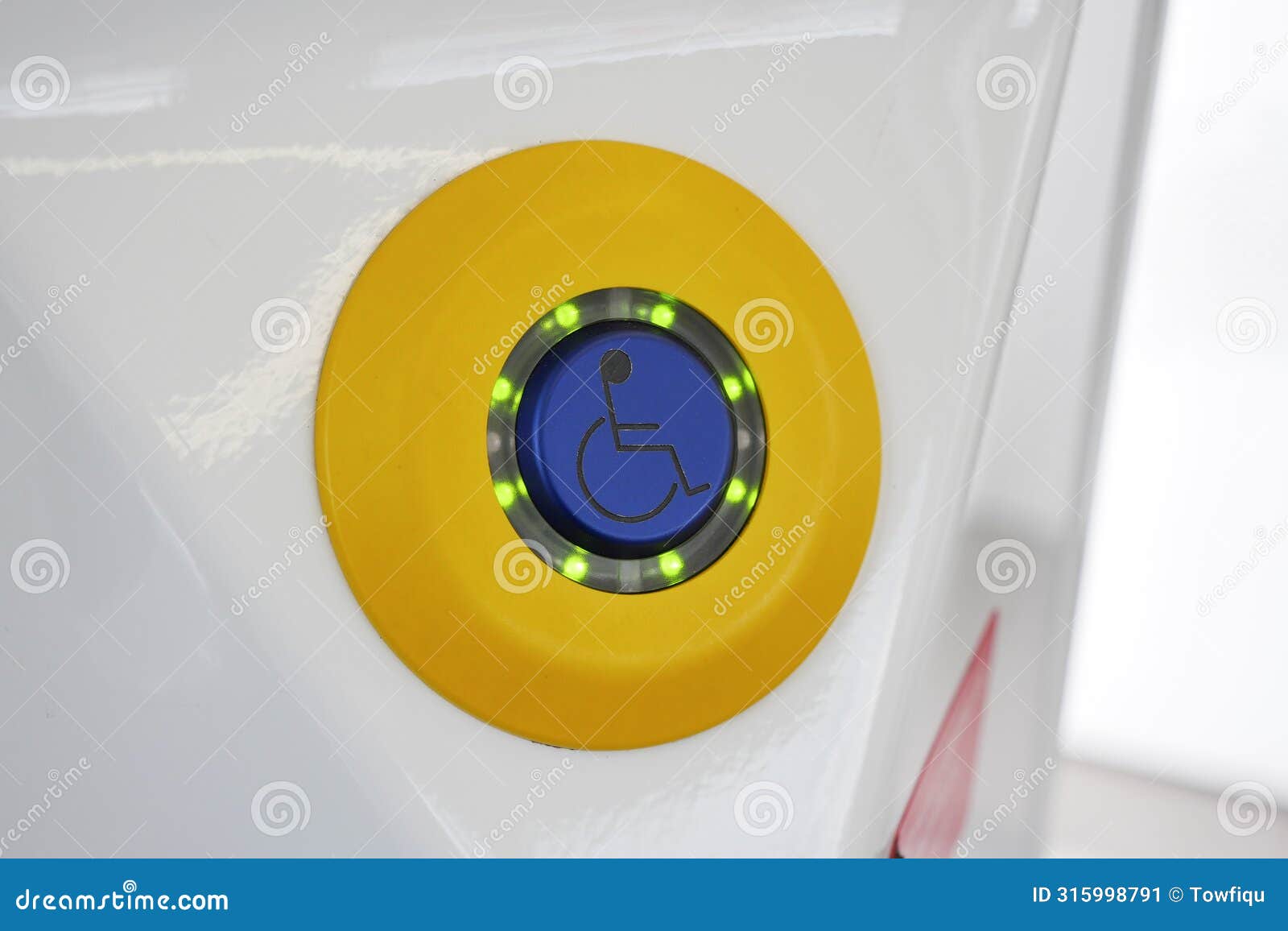 Push To Open Disabled Button in a Metro Train . Stock Image - Image of ...