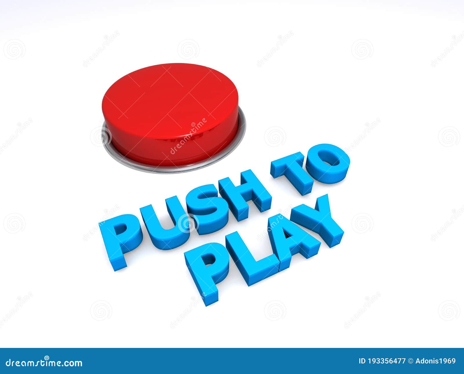 Push To Play Button on White Stock Image - Image of conceptual ...