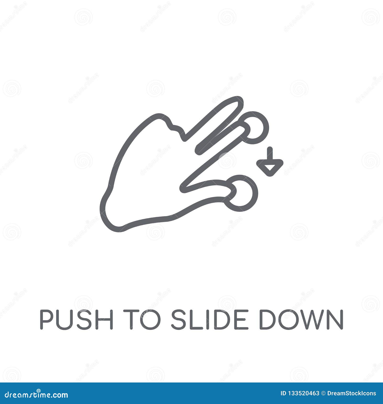 Push To Slide Down Linear Icon. Modern Outline Push To Slide Dow Stock ...