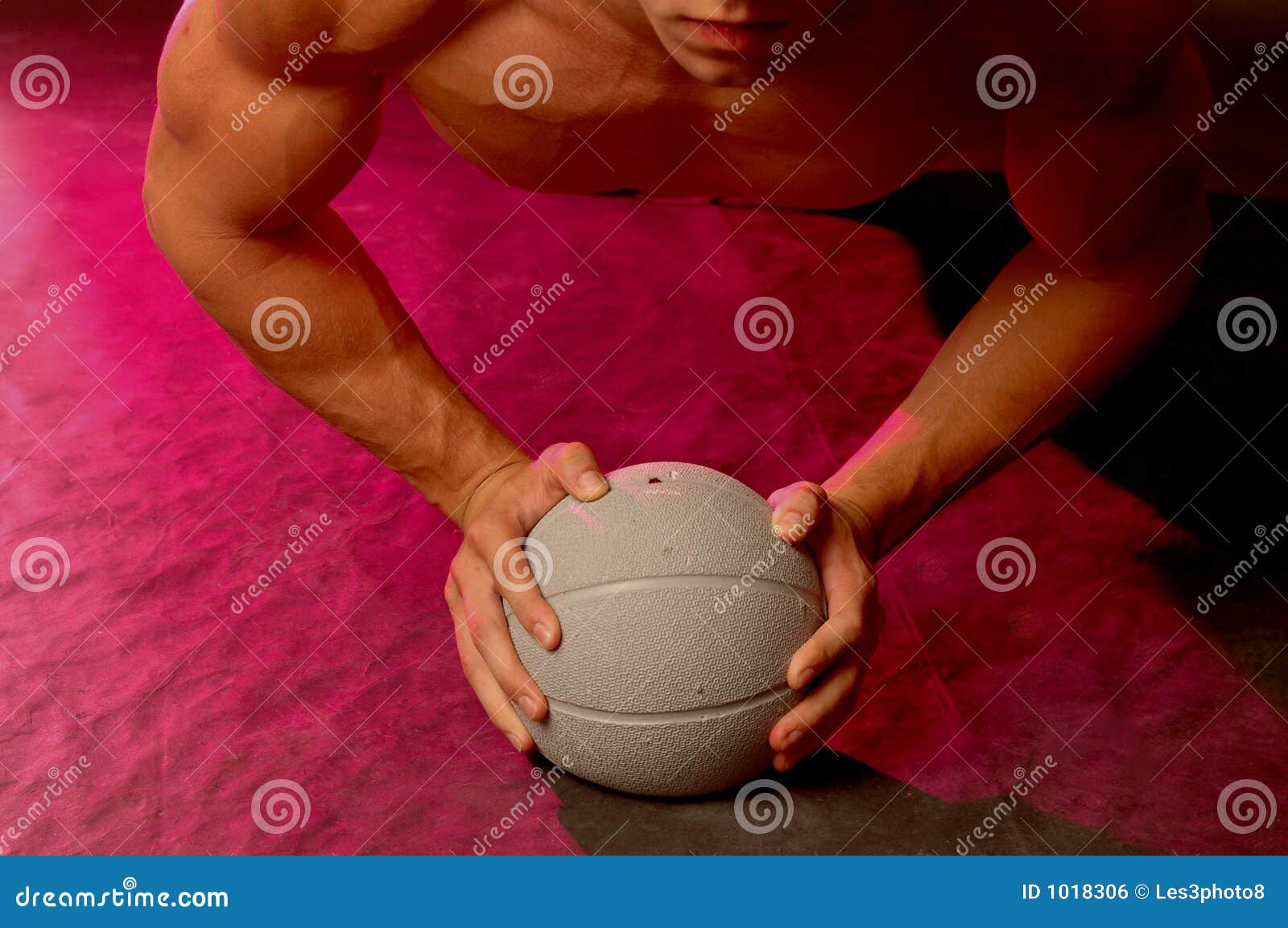 Push up with ball stock photo. Image of pecs, body, workout - 1018306
