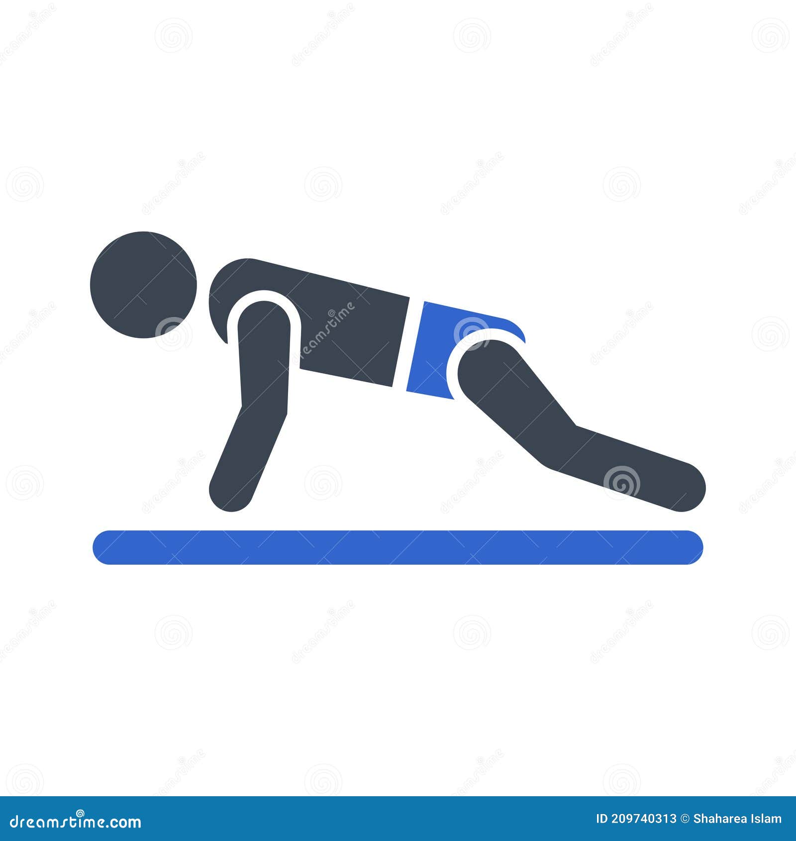 Push up exercise icon stock vector. Illustration of exercise - 209740313