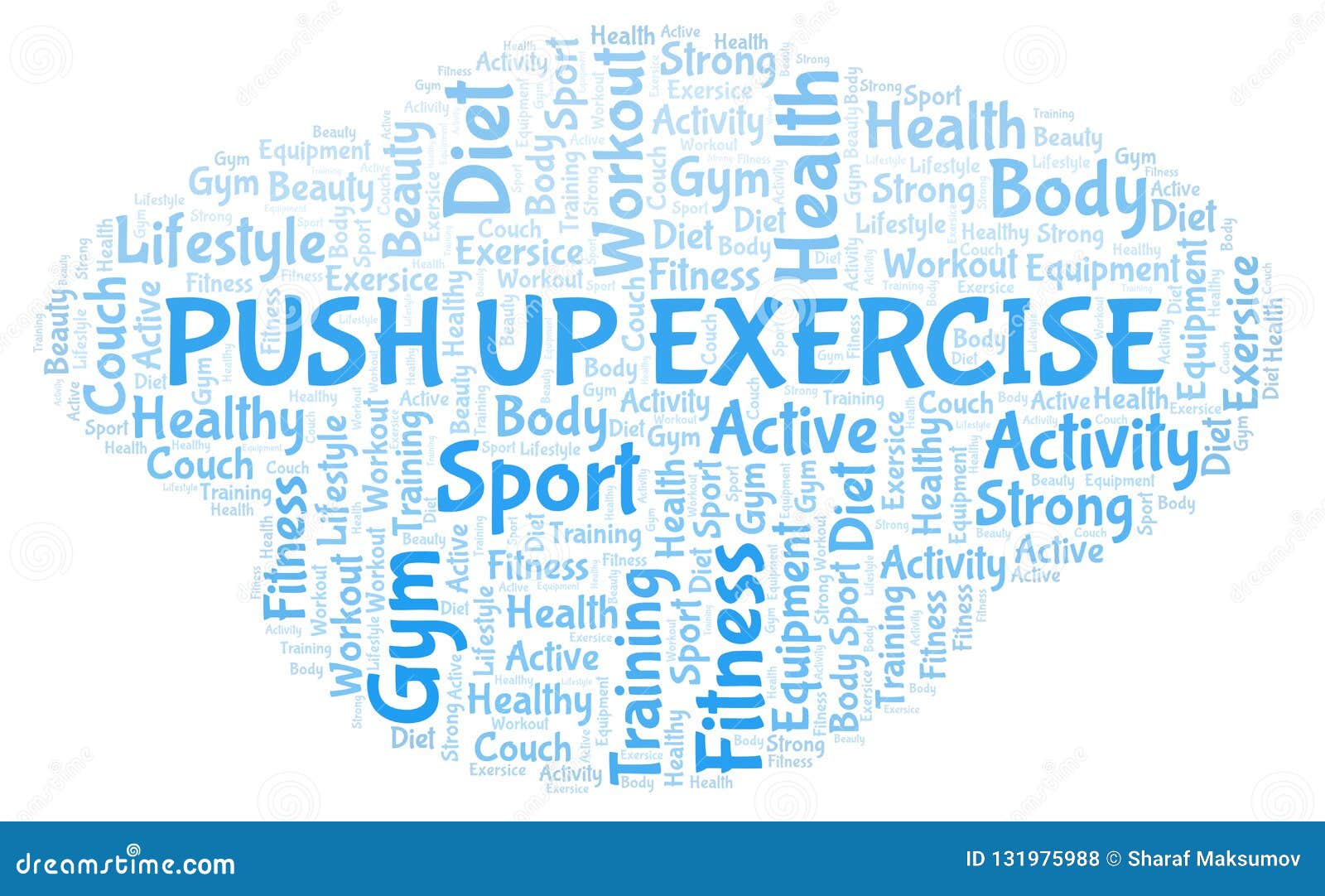 Push Up Exercise Word Cloud Stock Illustration - Illustration of font ...