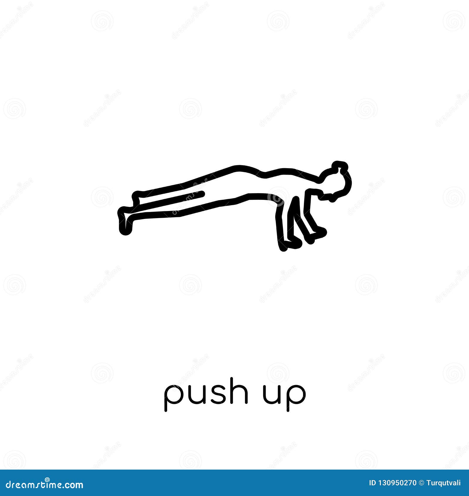 Push Up Icon. Trendy Modern Flat Linear Vector Push Up Icon on W Stock ...