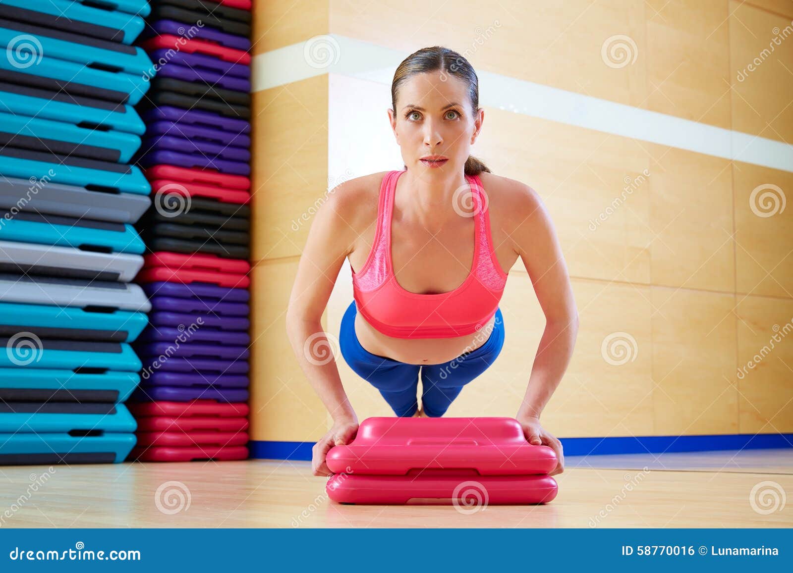 Push Up Push-ups Woman Exercise Workout Stock Photo - Image of fitness ...