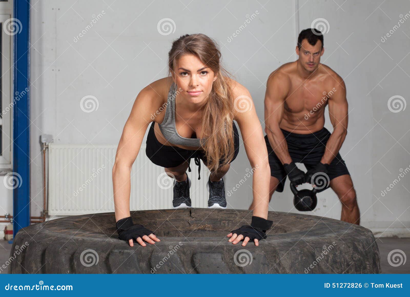 Push Up on a Tire Crossfit Training Stock Photo - Image of equipment ...