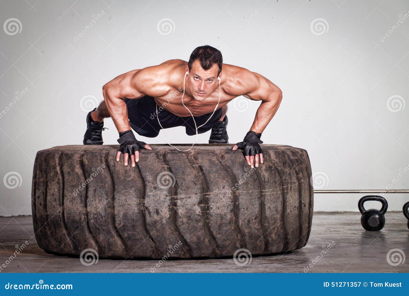 Push Up on a Tire Crossfit Training Stock Image - Image of people ...