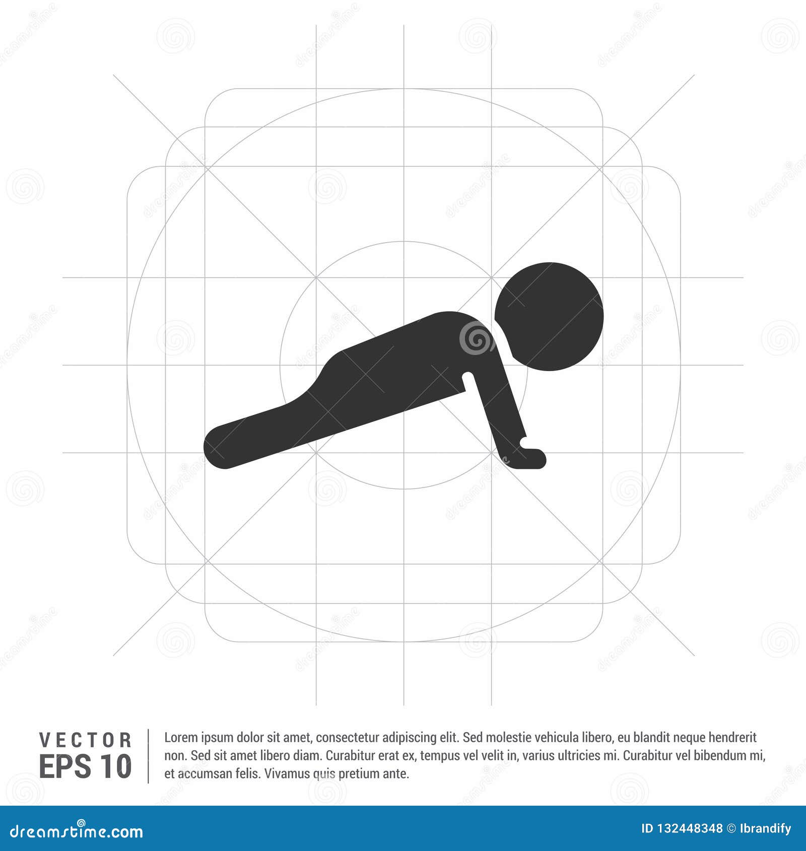 Push ups Icon stock vector. Illustration of pictogram - 132448348