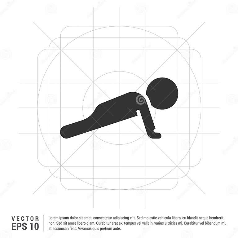 Push ups Icon stock vector. Illustration of pictogram - 132448348