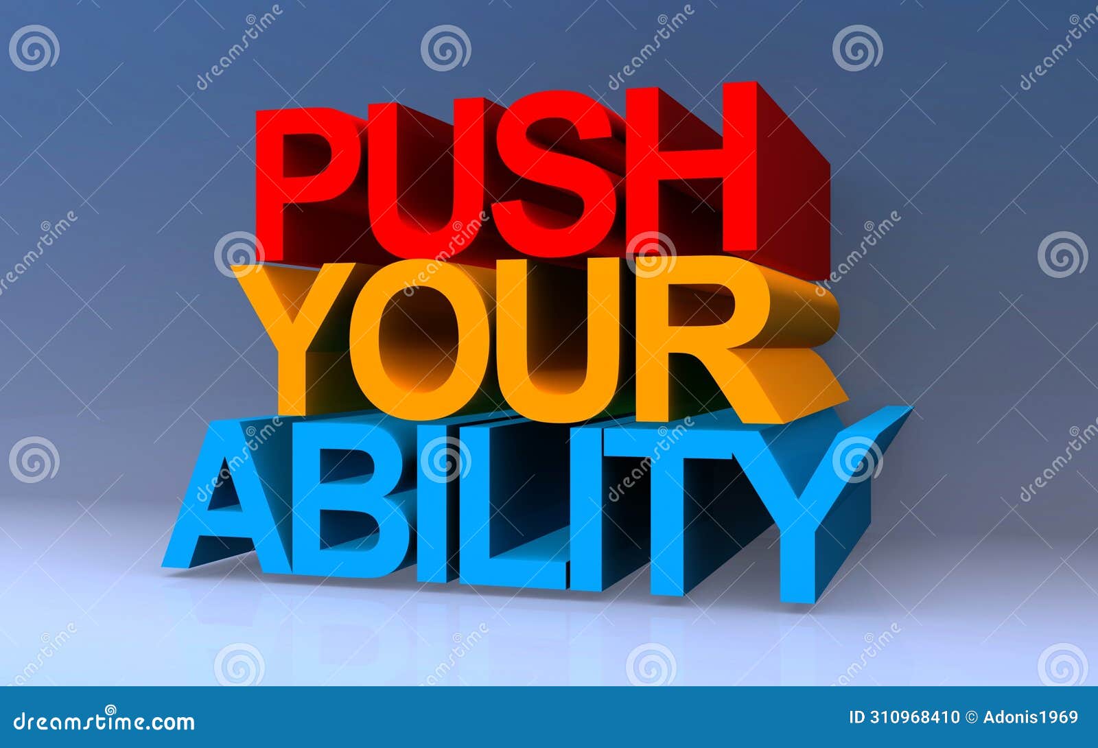 Push your ability on blue stock illustration. Illustration of potential ...