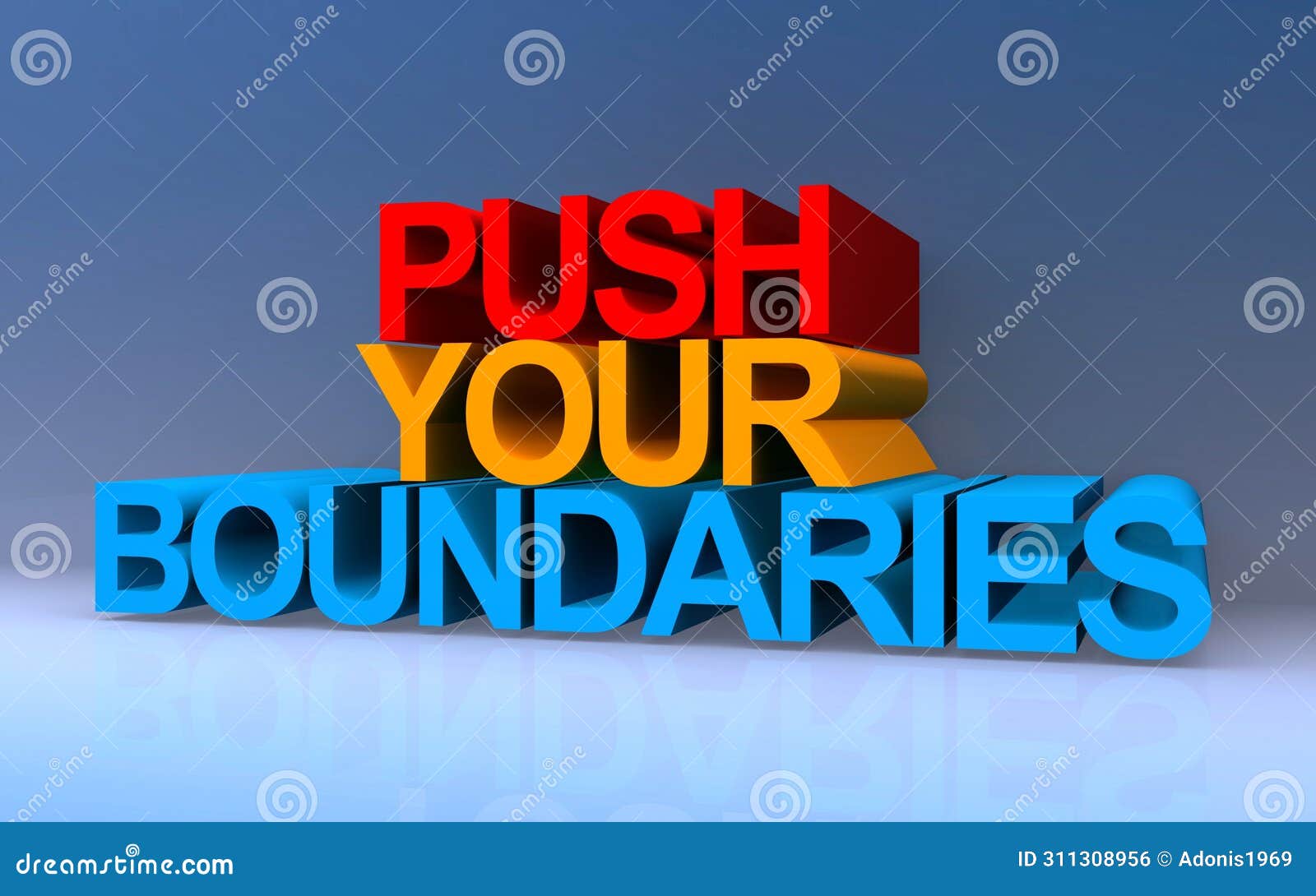 Push Your Boundaries on Blue Stock Illustration - Illustration of ...