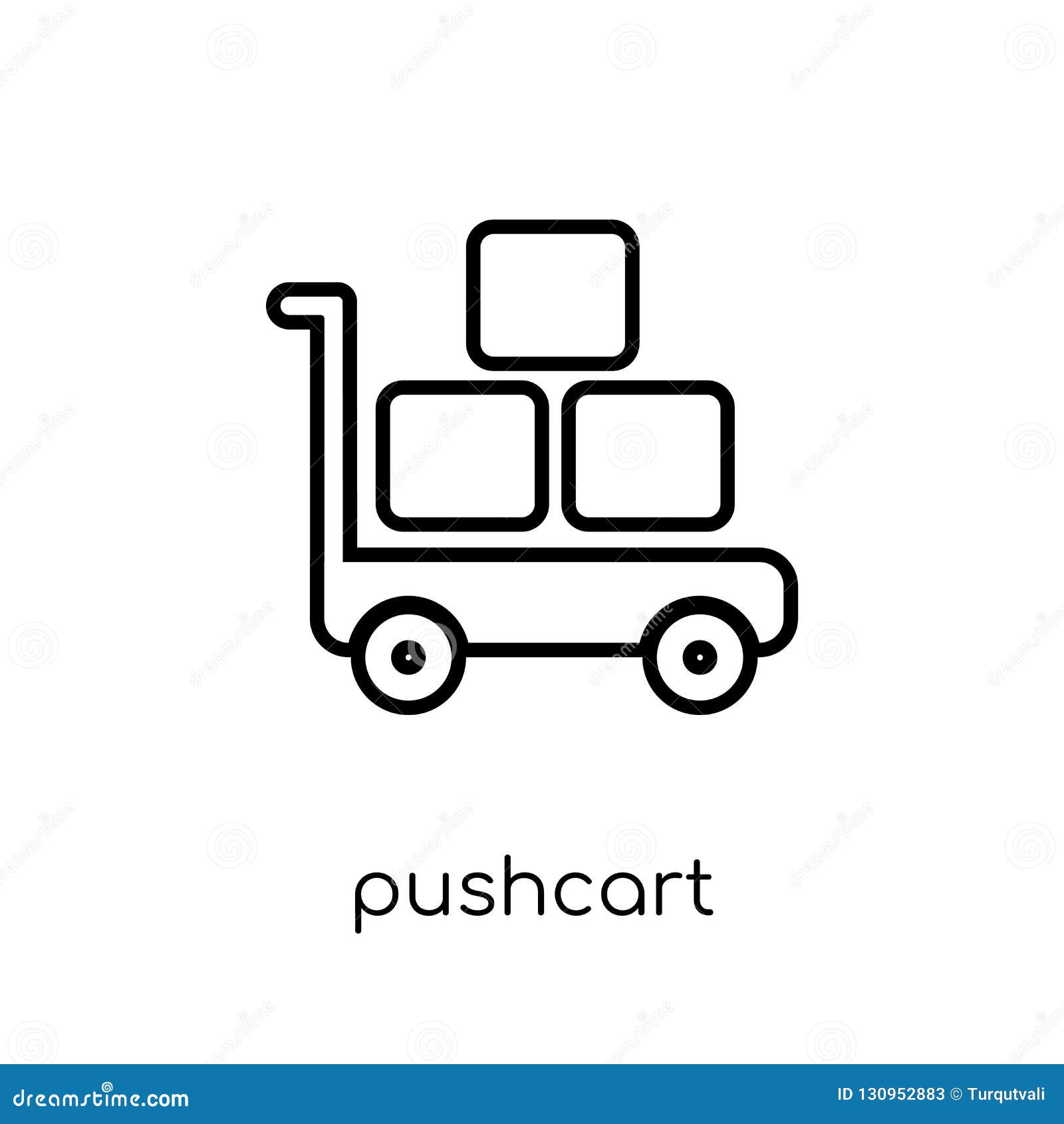 Pushcart Icon from Collection. Stock Vector - Illustration of delivery ...
