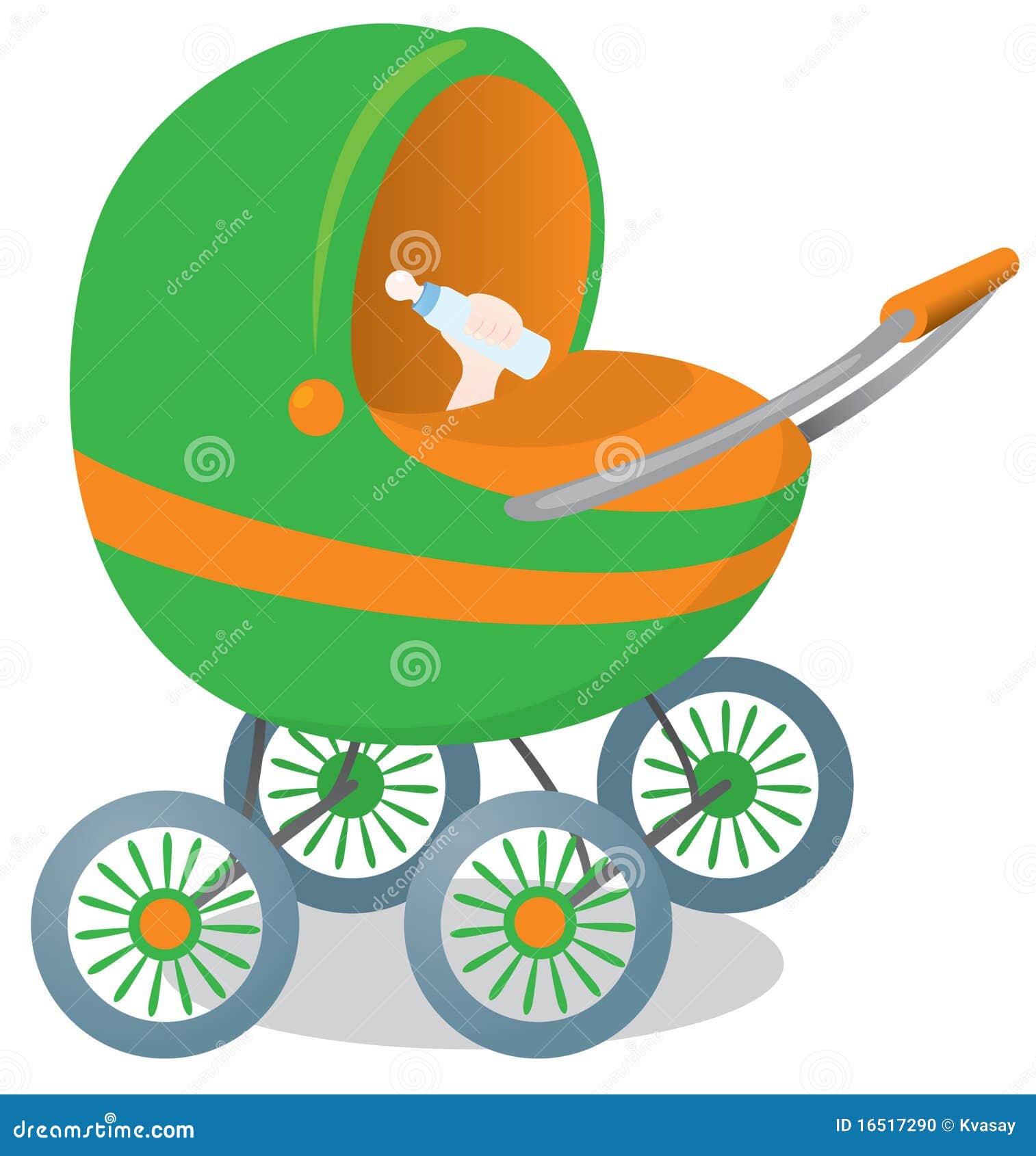 Pushchair stock vector. Illustration of isolated, vintage - 16517290