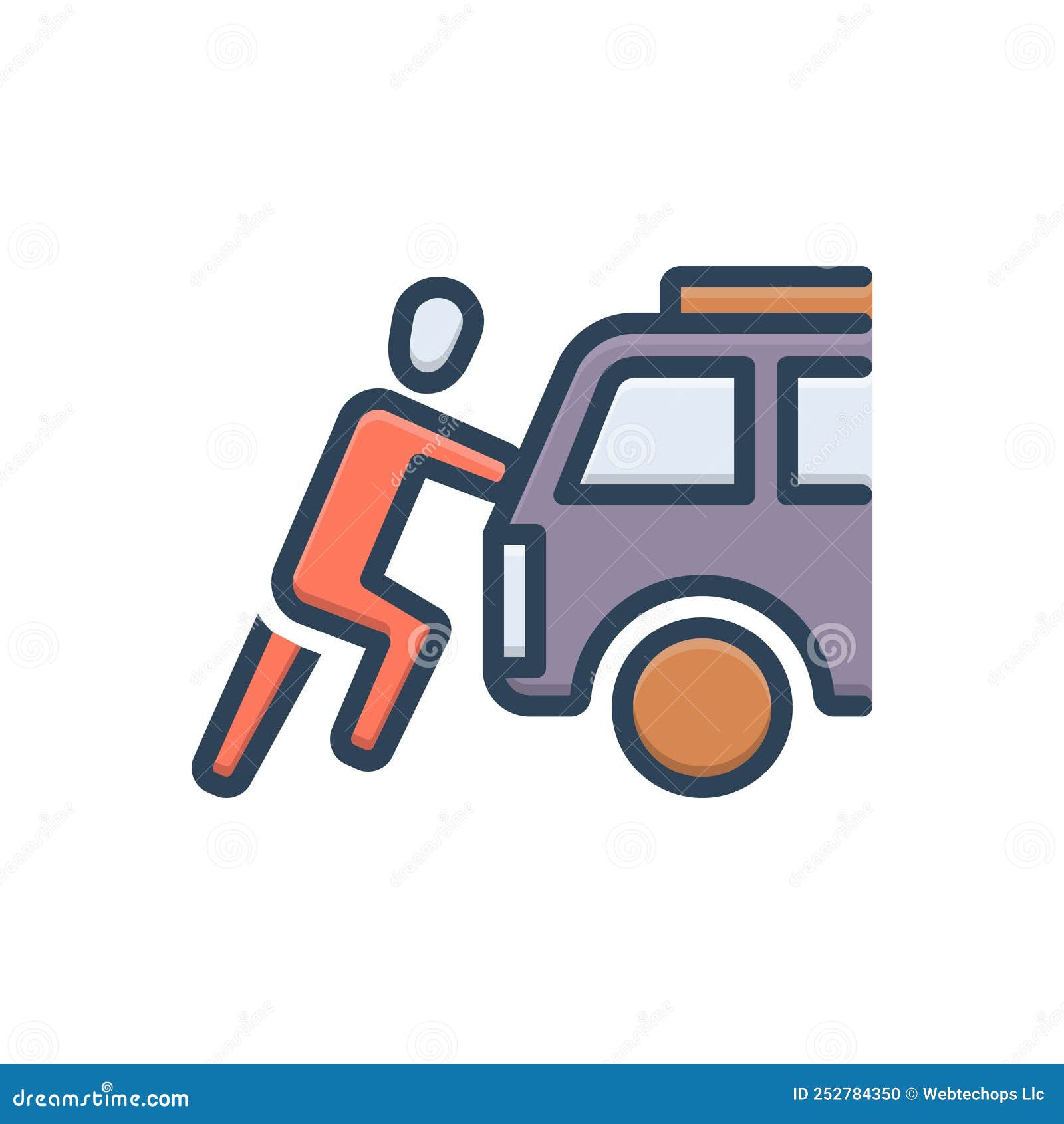 Color Illustration Icon for Pushed, Shove and Joggle Stock Vector ...