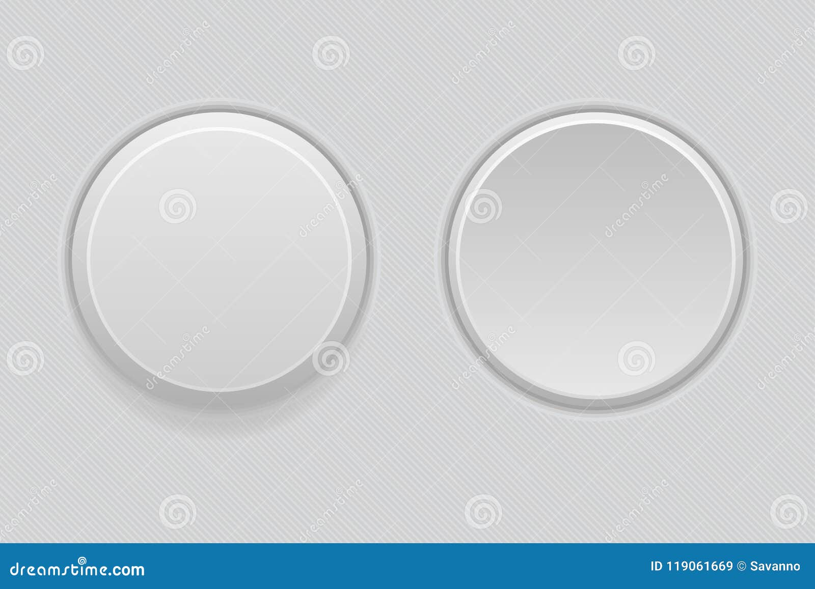 Pushed and Normal Gray Round Interface Buttons Stock Vector ...