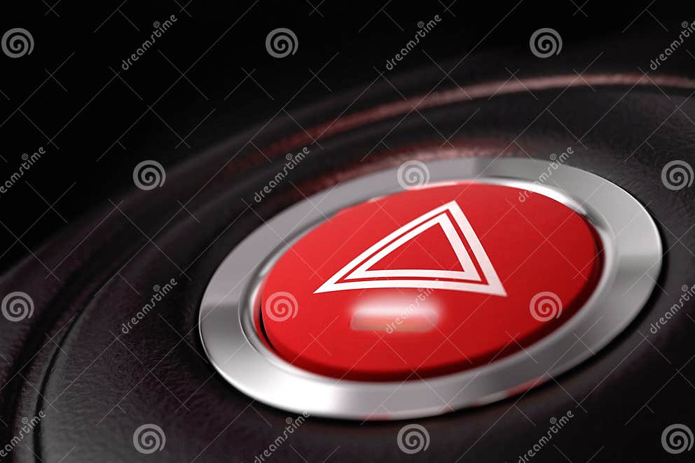 Pushed Red Hazard Warning Button Stock Illustration - Illustration of ...