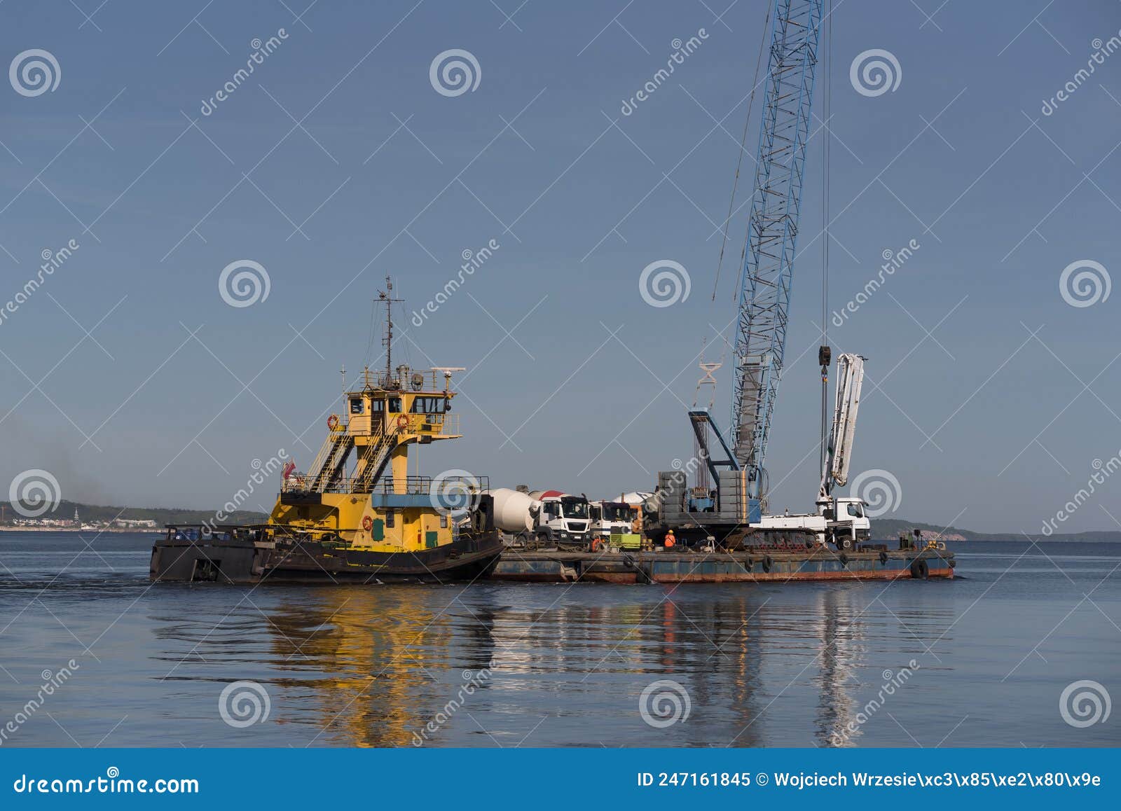 PUSHER TUG and BARGE stock image. Image of maritime - 247161845