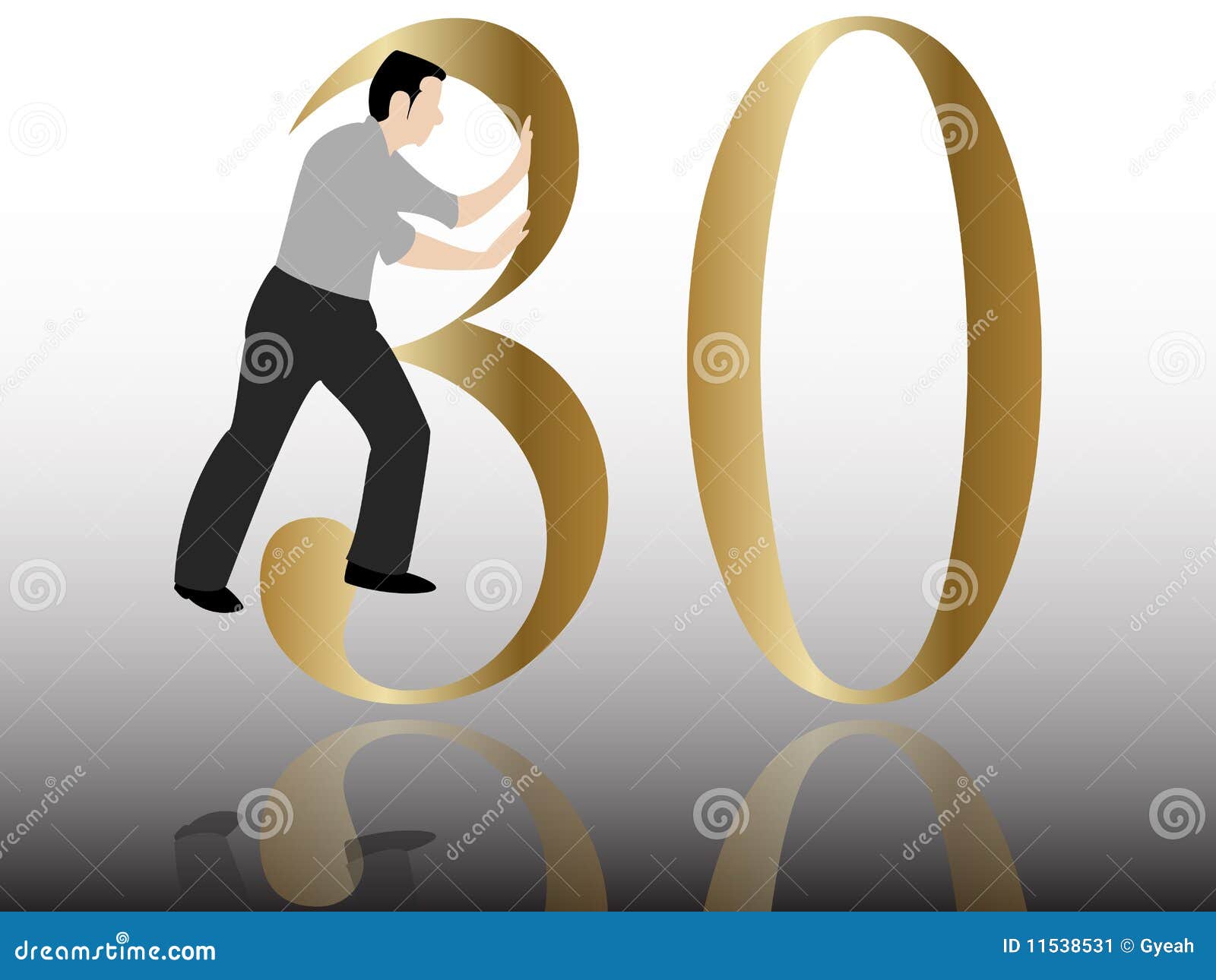 Pushing the 30 Th Congratulation Stock Vector - Illustration of ...