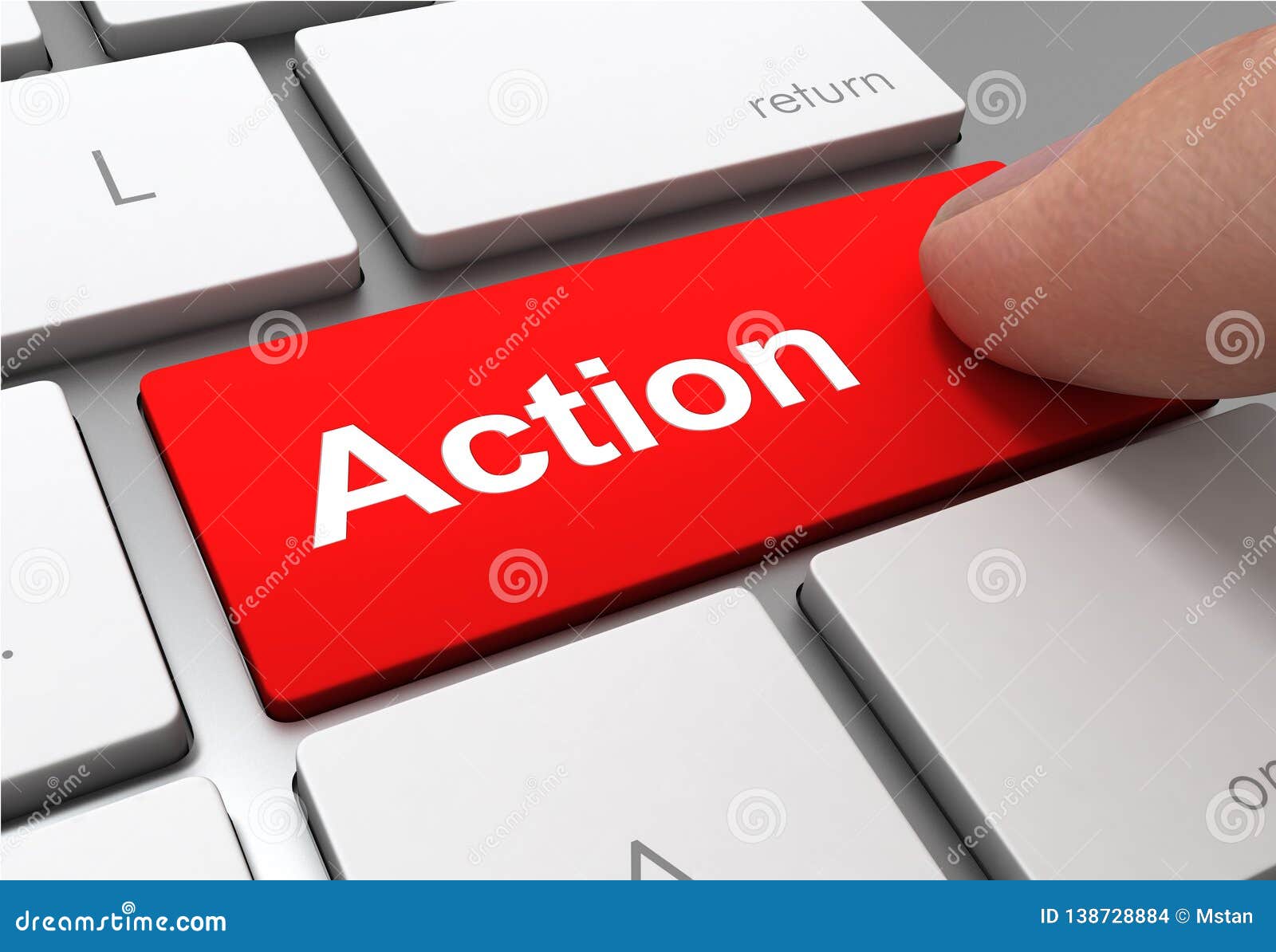 Action Button Concept 3d Illustration Stock Illustration - Illustration ...