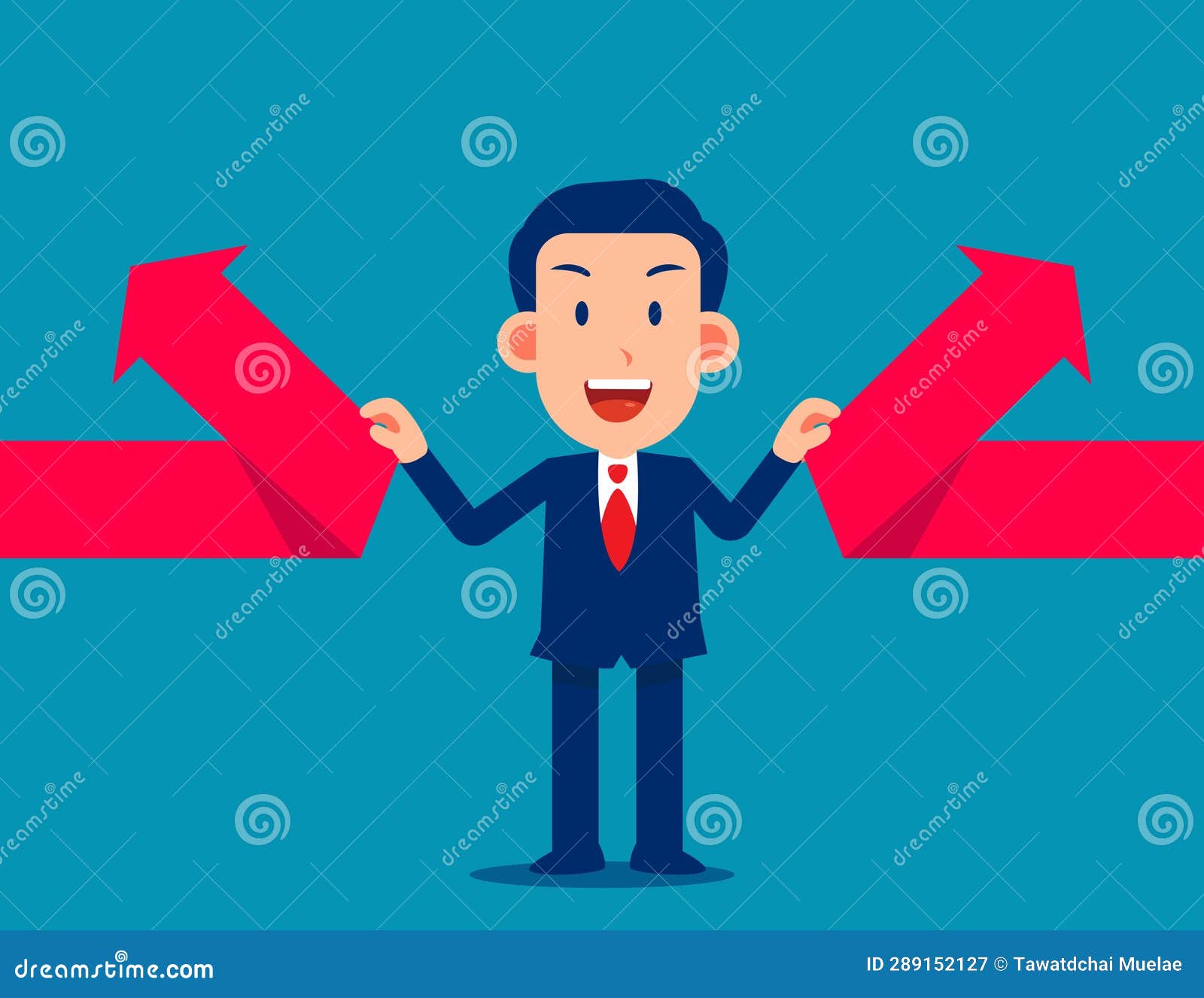 Pushing the Arrow and Changing the Direction. Business Vector ...