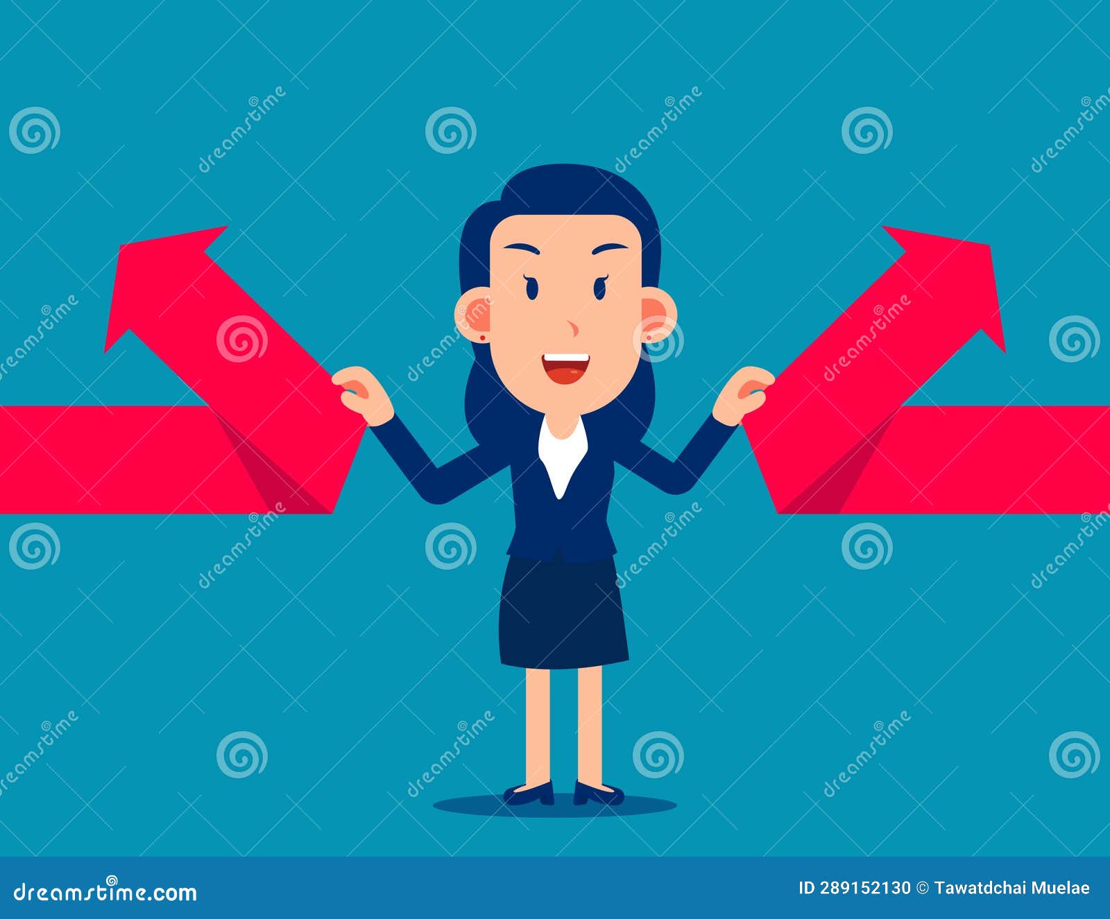 Pushing the Arrow and Changing the Direction. Business Vector ...