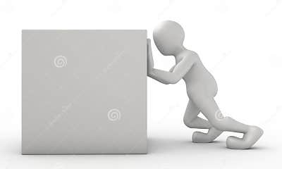 Pushing box stock illustration. Illustration of push - 18564783