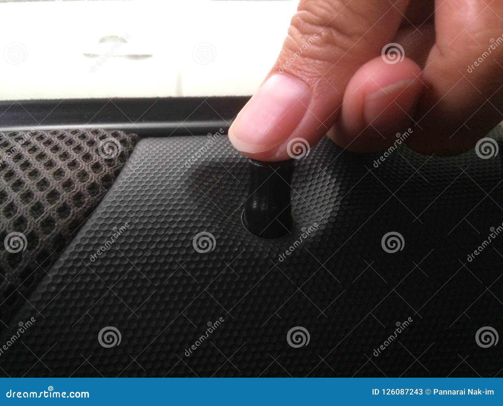 Pushing Button Lock Door Car Inside for Security. Stock Image - Image ...