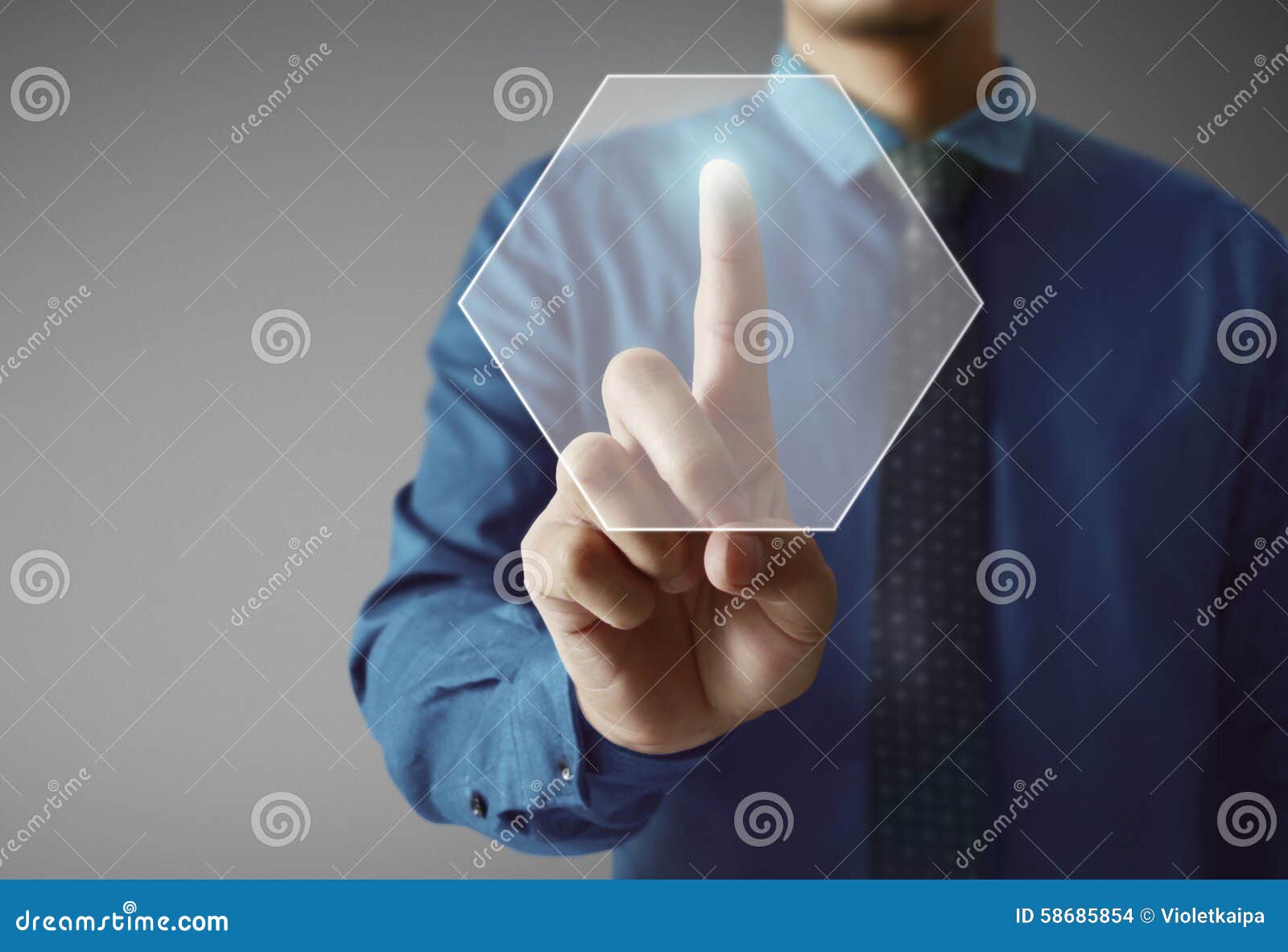 Pushing a Button on Touch Screen Stock Illustration - Illustration of ...