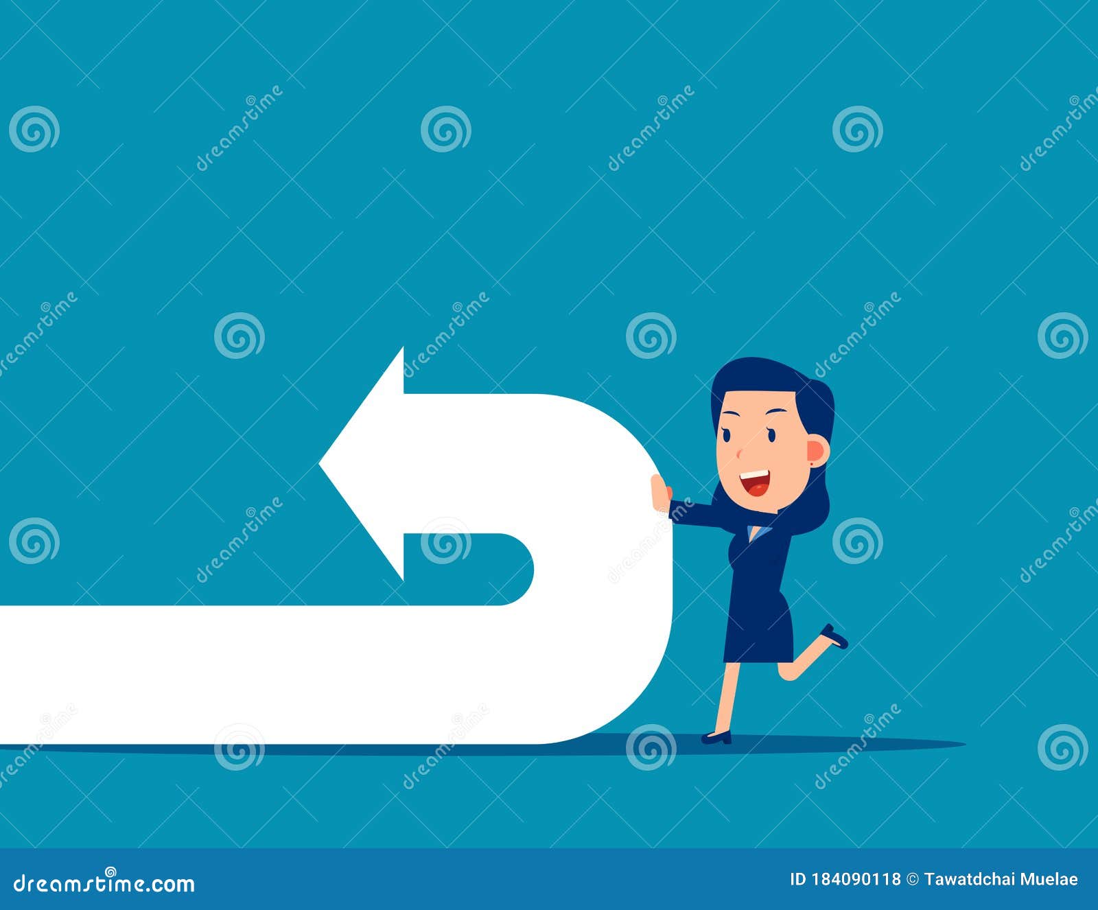 Pushing and Changing Arrow Symbol Direction Stock Vector - Illustration ...