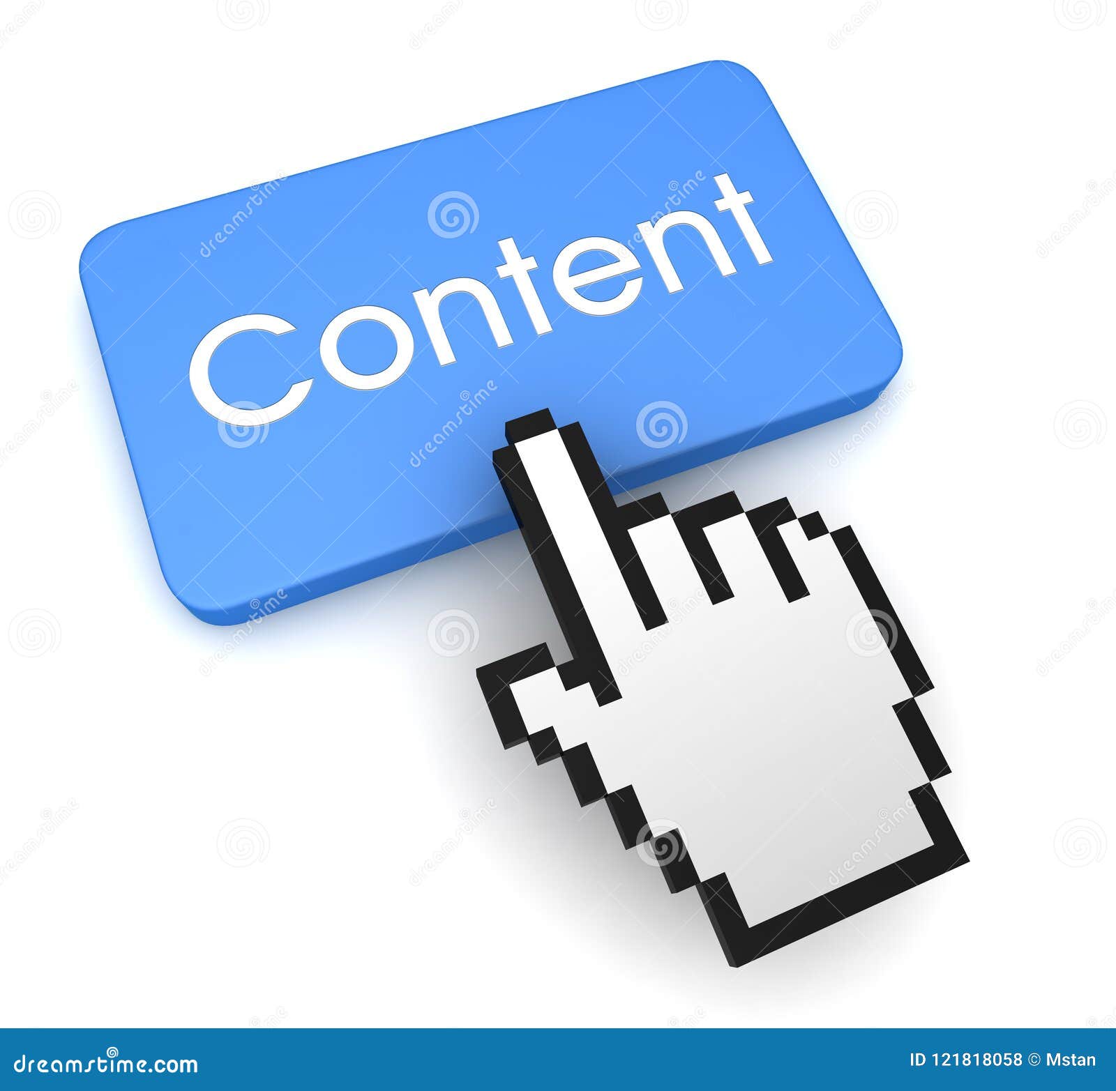Content Button Concept 3d Illustration Stock Illustration ...