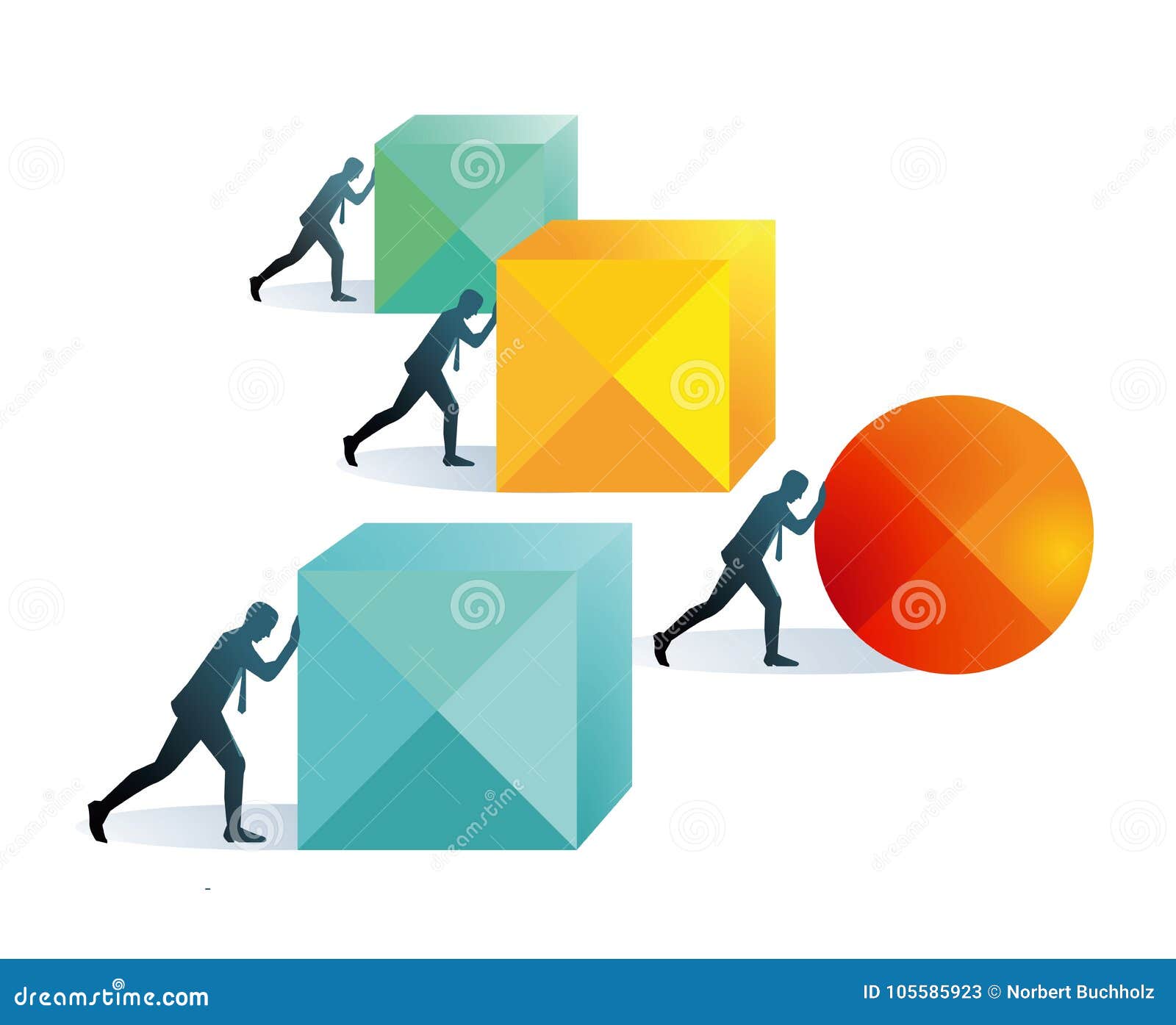 Pushing forward stock vector. Illustration of figure - 105585923