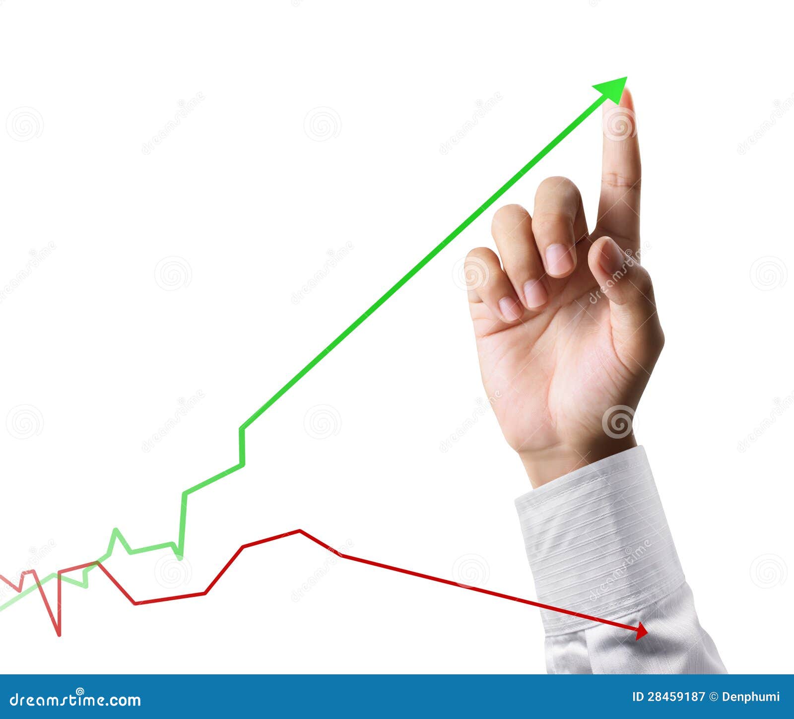 Pushing a graph stock illustration. Illustration of care - 28459187