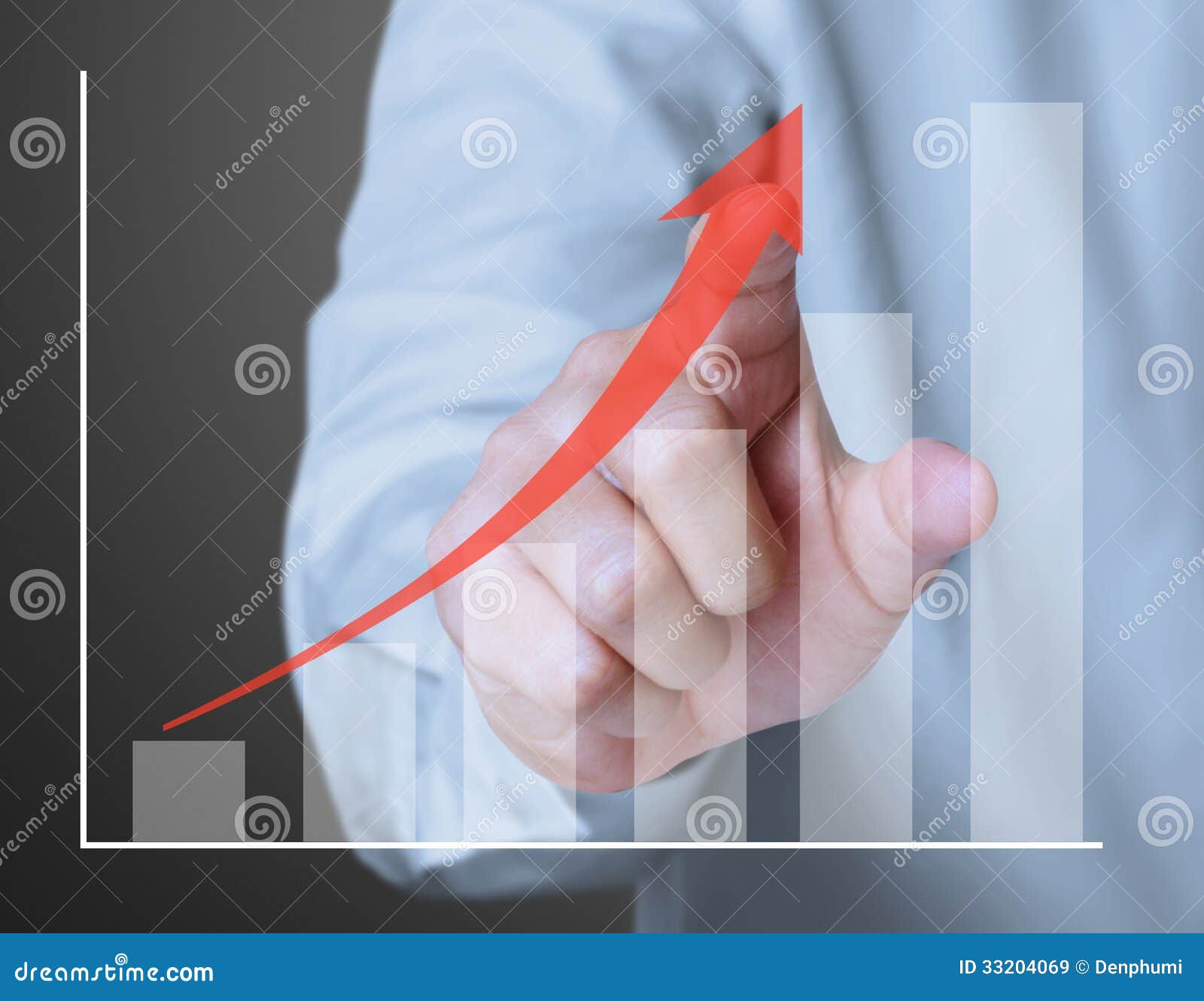 Pushing the graph stock illustration. Illustration of collage - 33204069