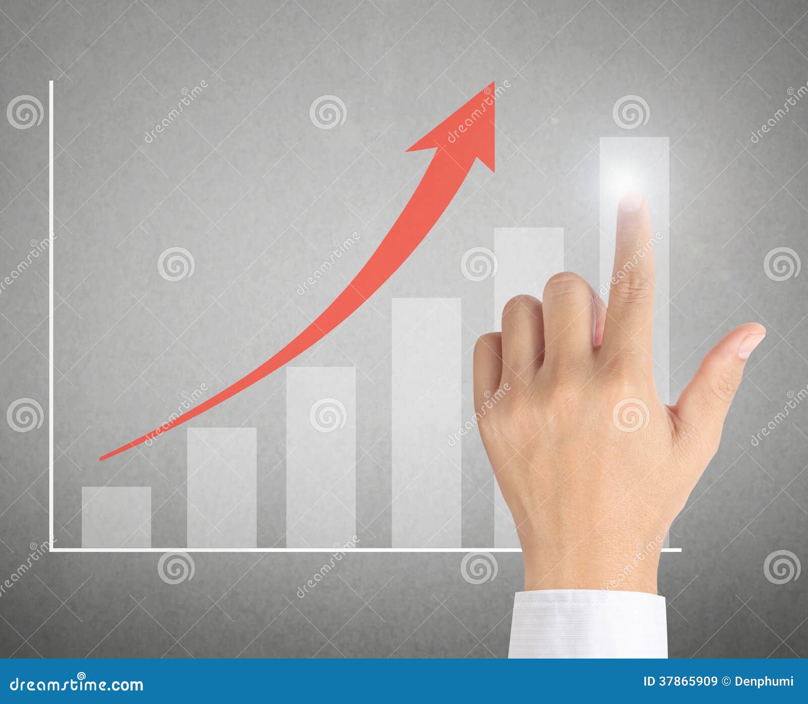 Pushing the graph stock illustration. Illustration of investment - 37865909