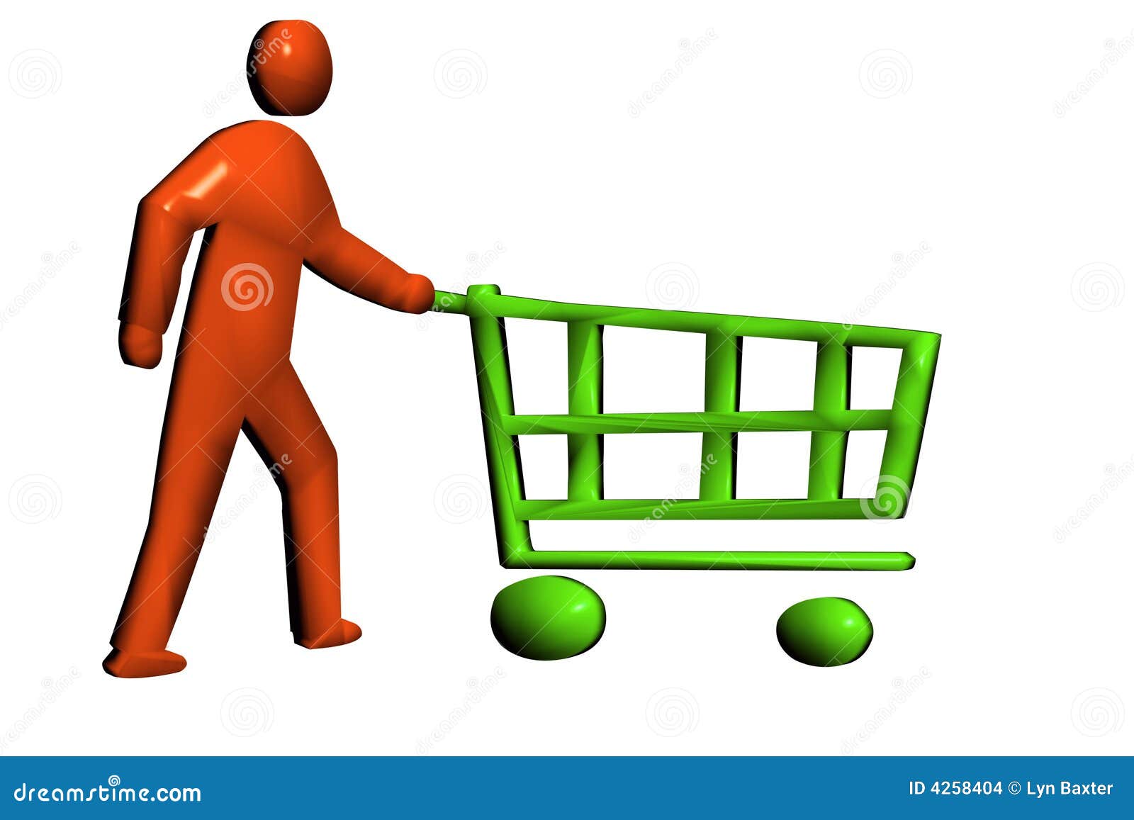 Pushing a retail trolley stock illustration. Illustration of standing ...