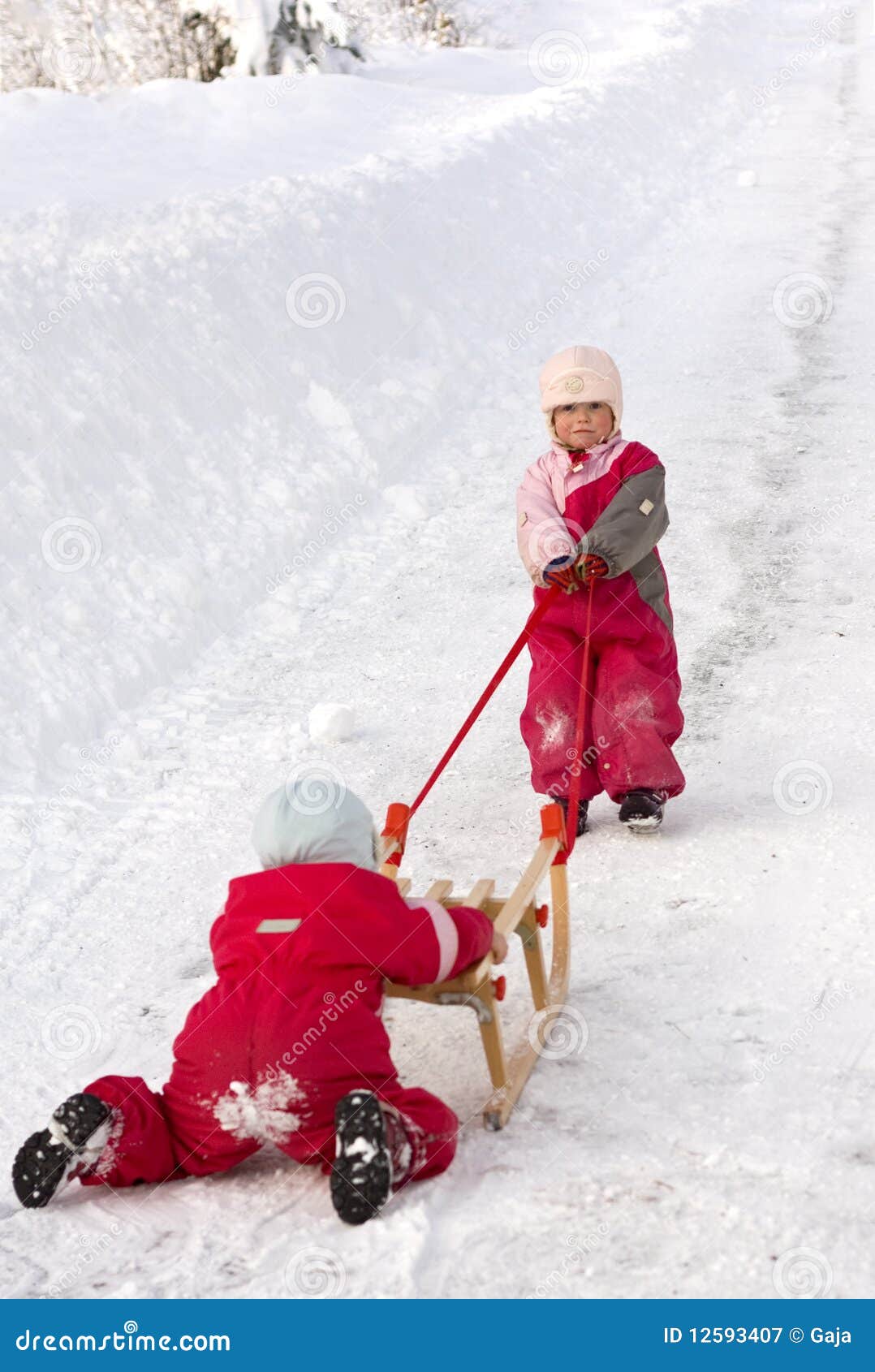Boy Pulling Sledge Small Stock Photos - Free & Royalty-Free Stock ...