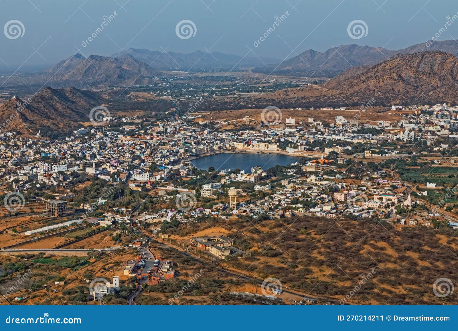 Pushkar Aerial View from Savitri Mata Ropeway India Stock Image - Image ...