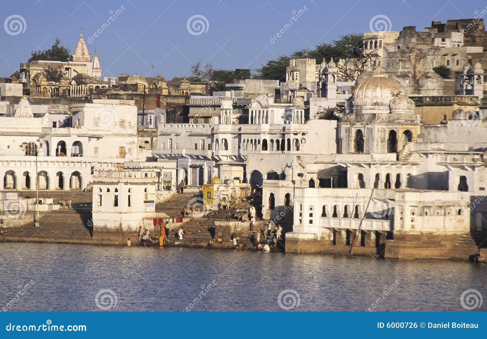 Pushkar ghats stock photo. Image of ghat, blue, lake, india - 6000726