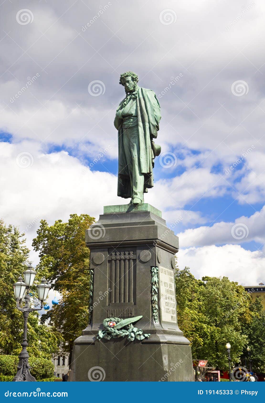 Pushkin Monument stock image. Image of russia, clouds - 19145333