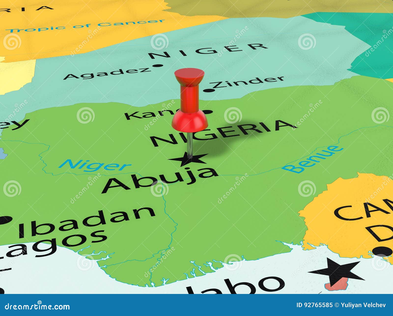 Background Abuja Map, Nigeria, Green City Poster. Vector Map With Roads ...