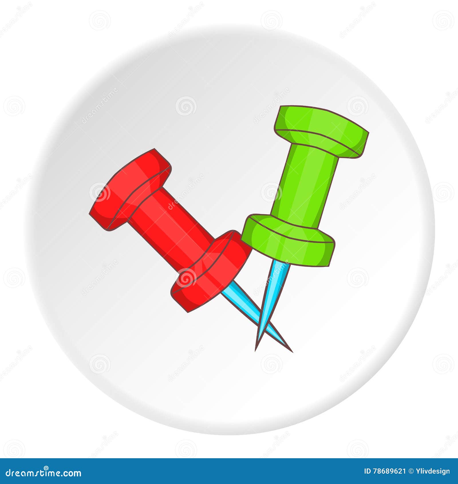 Pushpin Icon, Cartoon Style Stock Vector - Illustration of marker ...