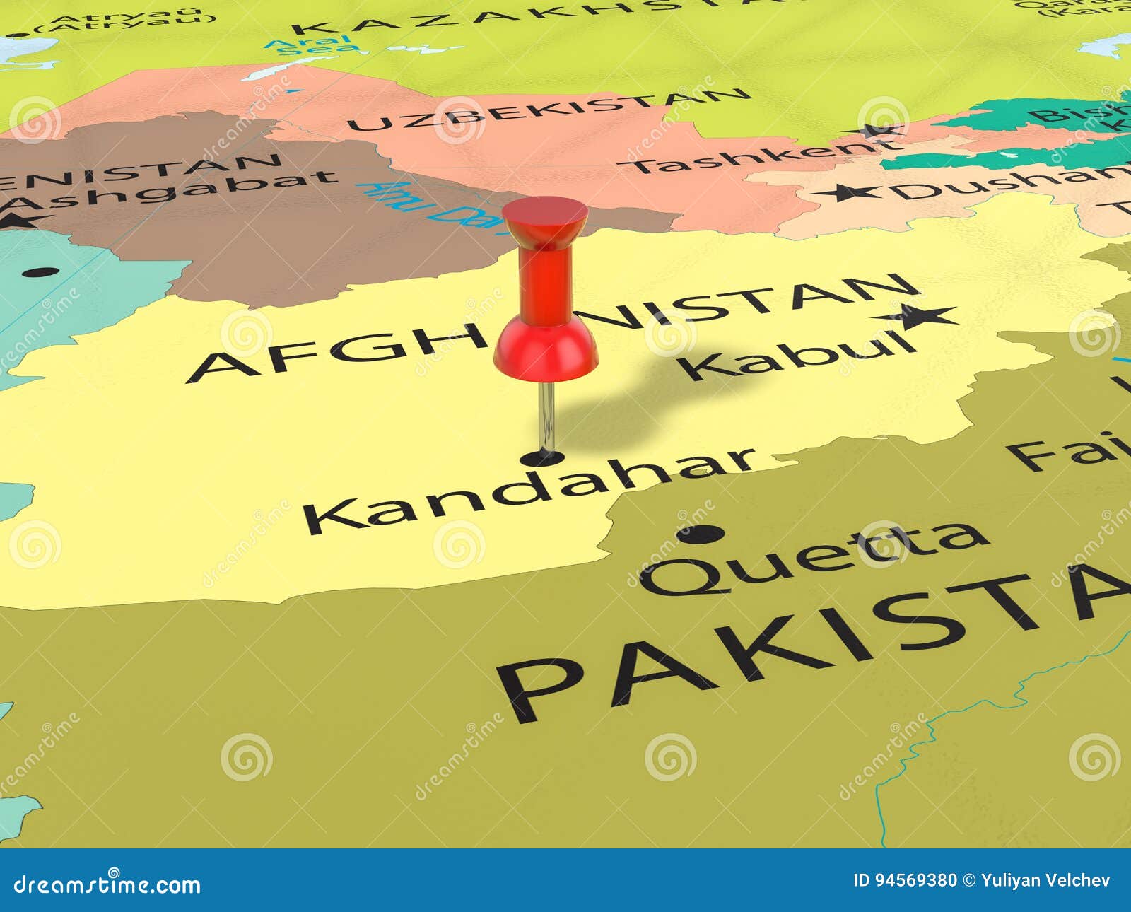 Kandahar City Islamic Republic Of Afghanistan Map Vector Illustration ...