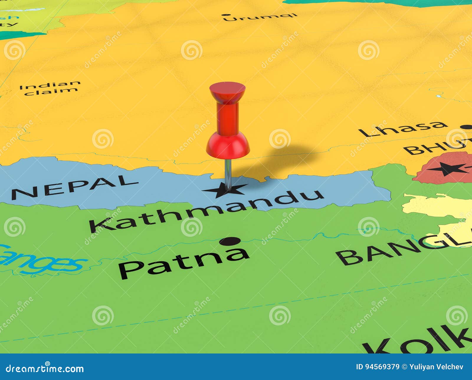 Kathmandu Location Map Royalty-Free Cartoon | CartoonDealer.com #359353106