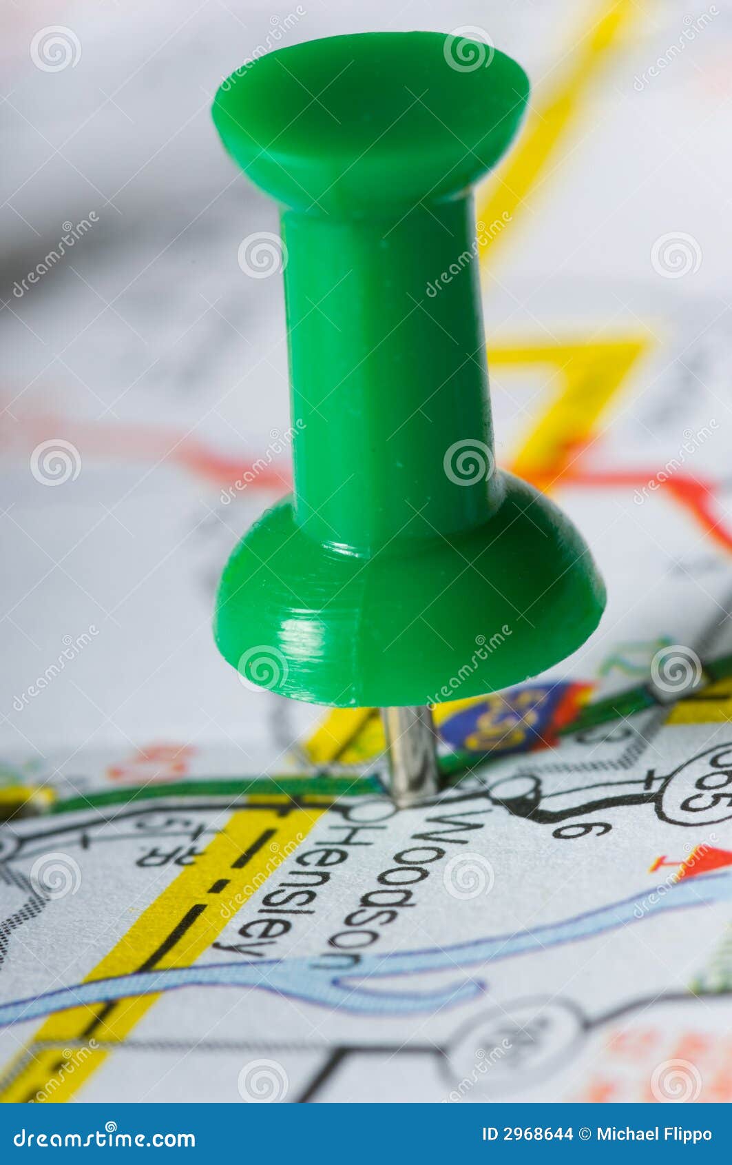 Pushpin on Map stock photo. Image of plastic, paper, pinpoint - 2968644