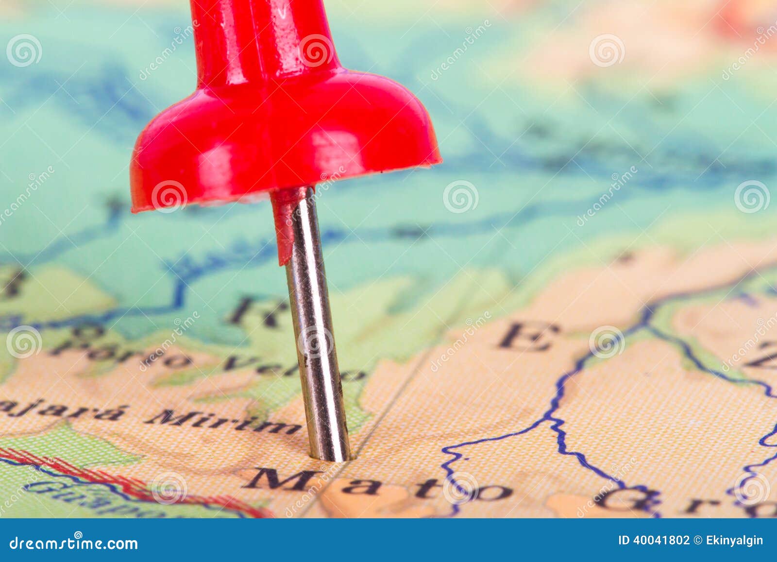 Pushpin on Map stock photo. Image of paper, guide, destination - 40041802