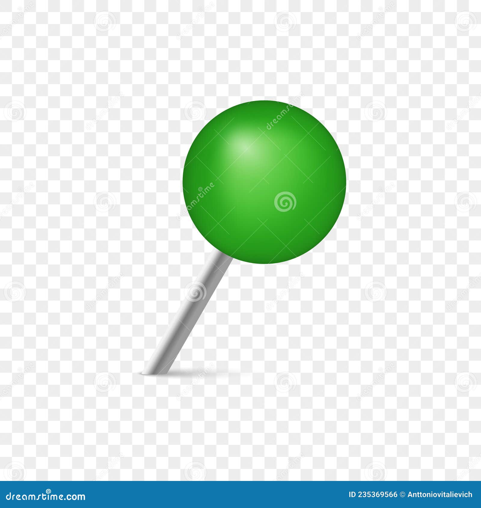 Pushpin With Metal Needle And Green Head Office Thumbtack For Notice Board And Attach Paper On
